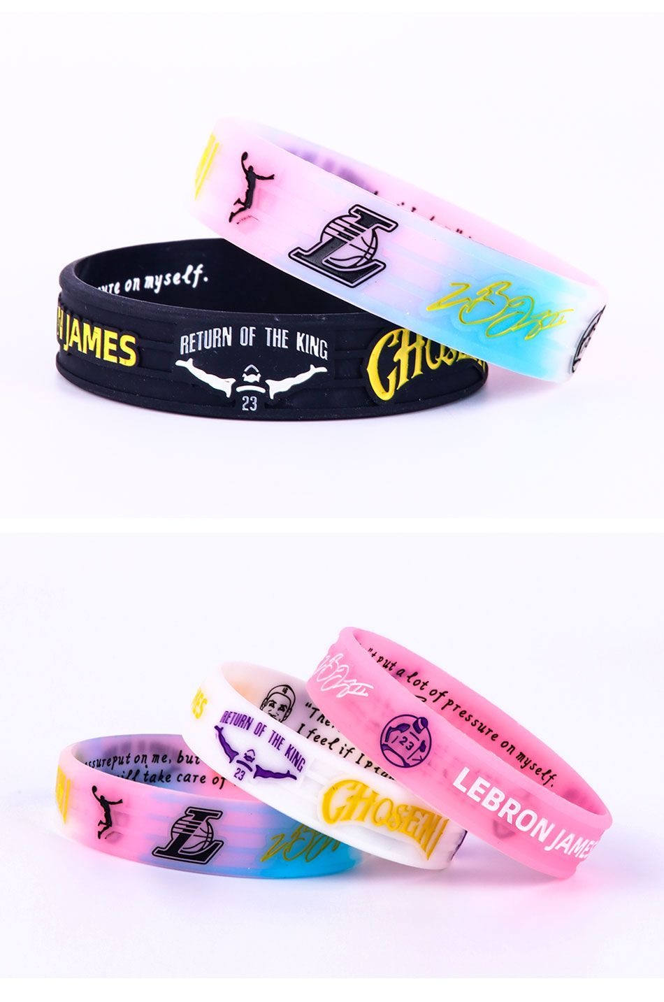 New Lebron James CHOSEN ONE luminous Baller Bands Sports Rubber ...