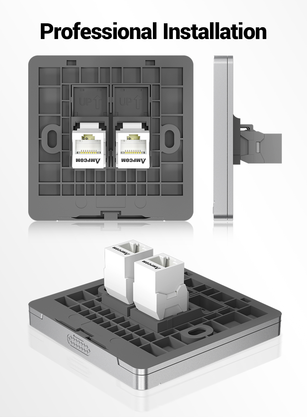 AMPCOM Keystone Coupler Jack,RJ45 Inline Coupler Keystone Jack,RJ45 ...
