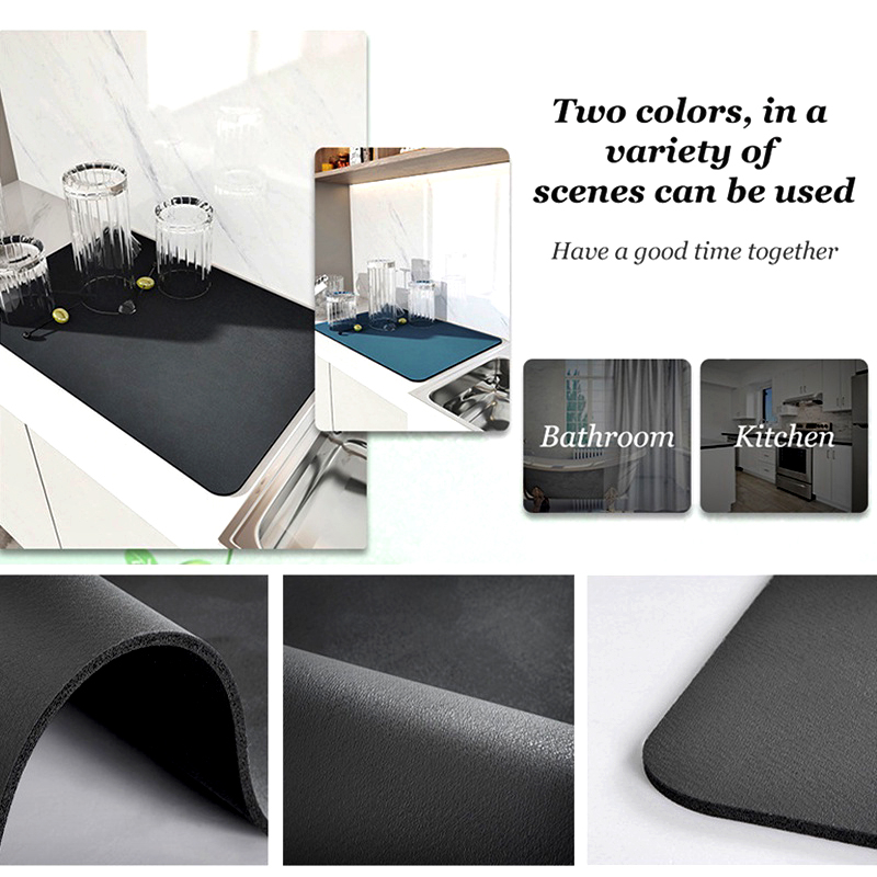 【Ya&Ya】Kitchen Absorbent Mats Pads Non-slip Drying Mat for Kitchen ...