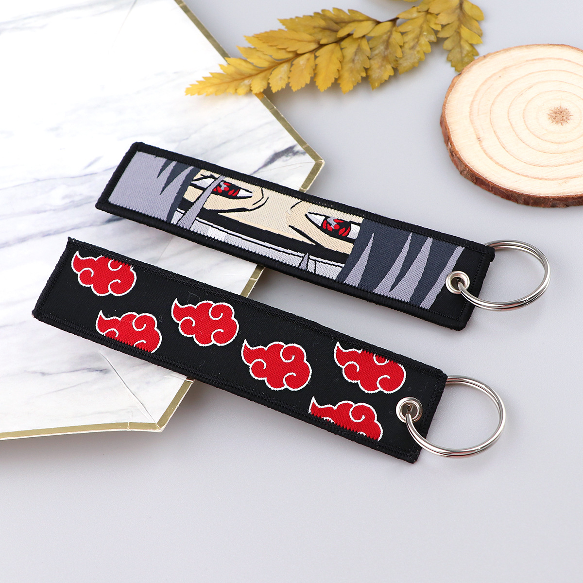 Japanese Anime Naruto Embroidery Key Fobs Key Tags Motorcycles Chaveiro ...
