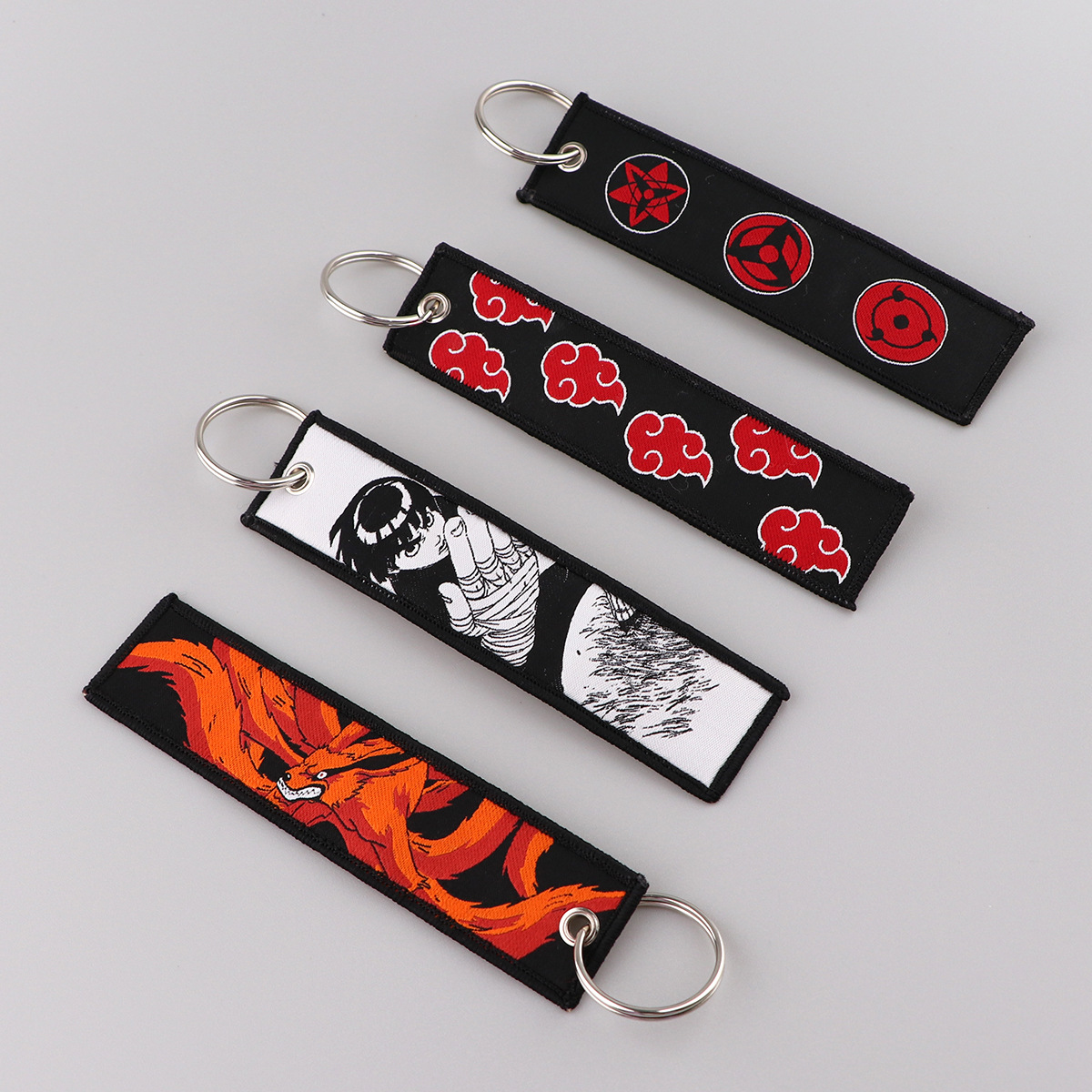 Japanese Anime Naruto Embroidery Key Fobs Key Tags Motorcycles Chaveiro ...