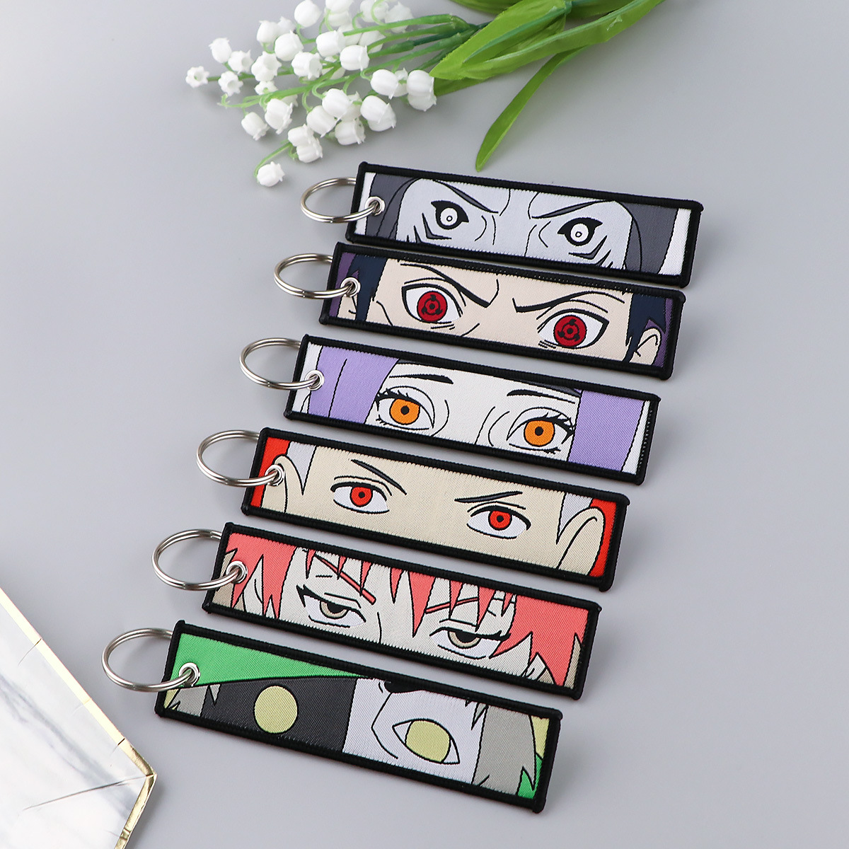 Japanese Anime Naruto Embroidery Key Fobs Key Tags Motorcycles Chaveiro ...