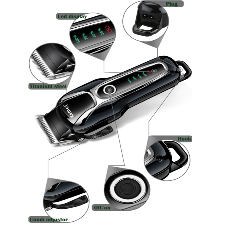 Kemei KM-1991 Pets‘ Electric Hair Trimmer Professional Rechargeable ...