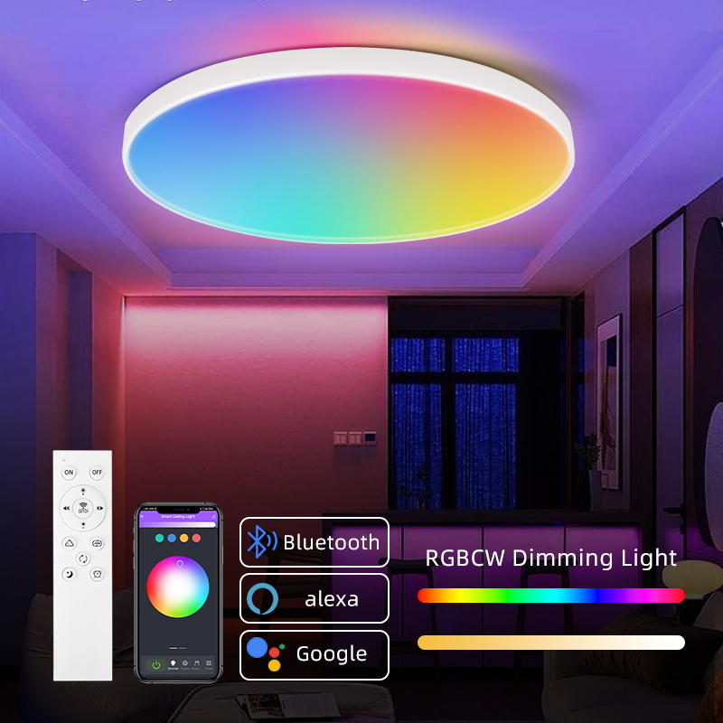 CANMEIJIA 3 Color LED Ceiling Light RGB Intelligent Remote Control ...