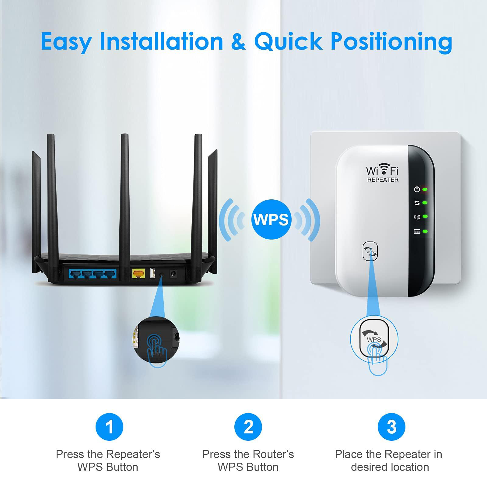 WiFi Extender, WiFi Extenders Booster, WiFi Range Extender, 300Mbps ...