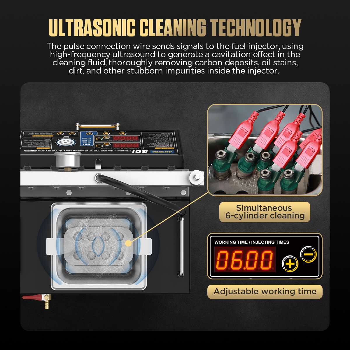 AUTOOL CT450 GDI EFI FSI Fuel Injector Cleaner & Tester Machine Car ...