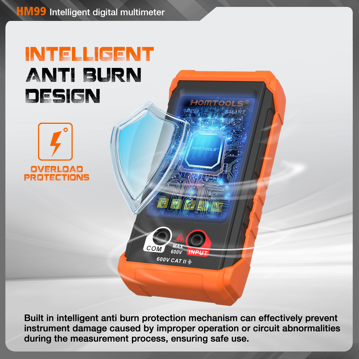 HOMTOOLS HM99 Smart Mini Digital Multimeter 600V Auto Range Multimeter ...
