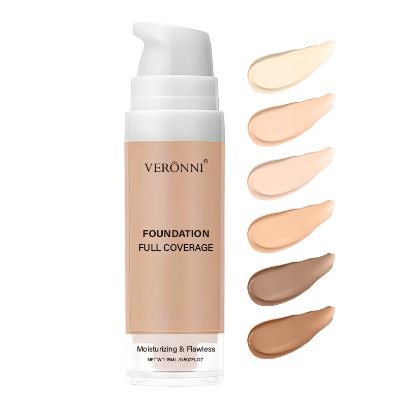 VERONNI 6-Color Full Coverage Matte Liquid Foundation Waterproof Soft ...