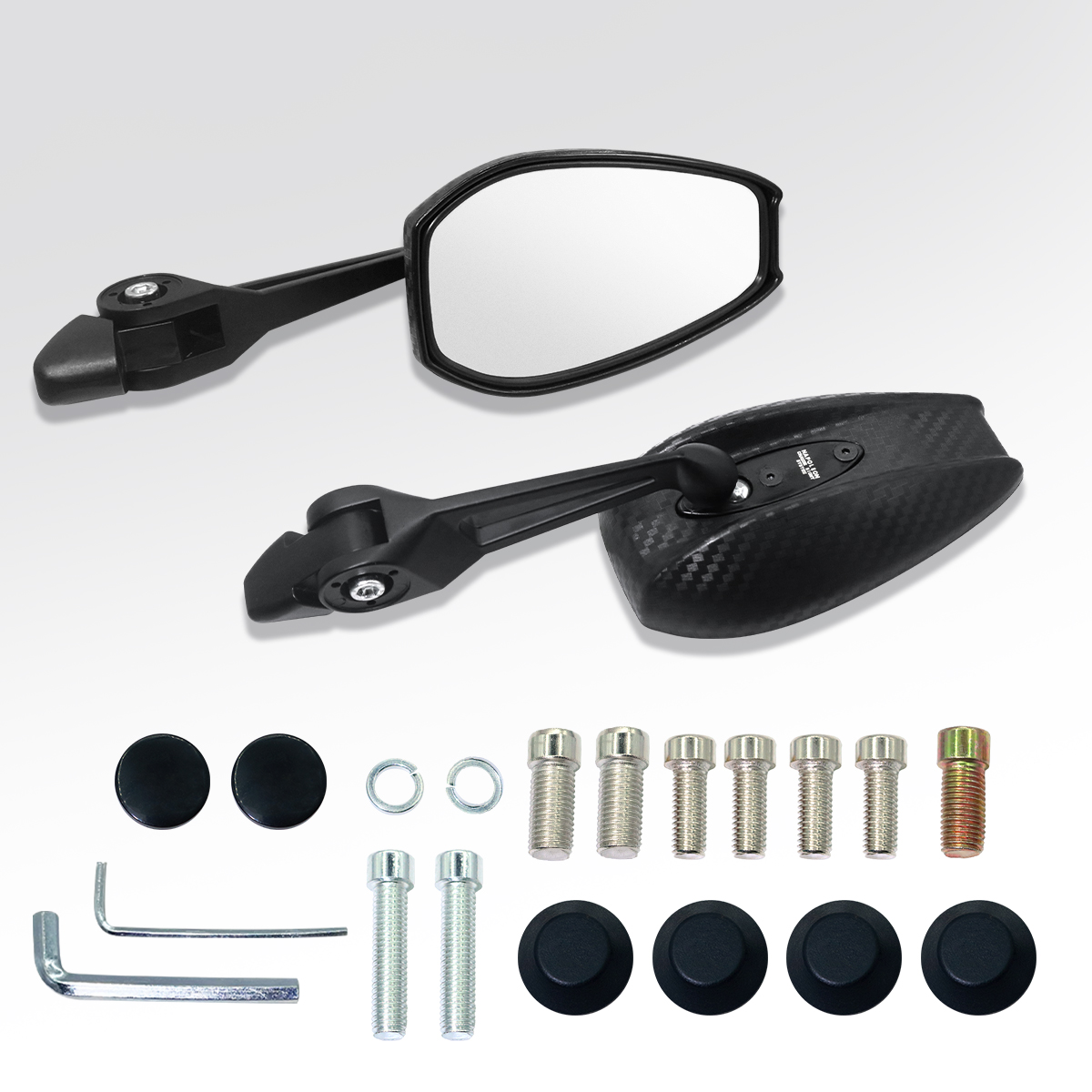 Street King Side Mirror Anti-Glare Blue Lens Carbon Fiber Design 360 ...