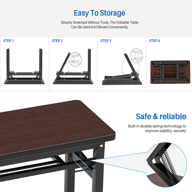 1/2 Laye Portable Foldable Table Desk For Computer Office Dining Study ...