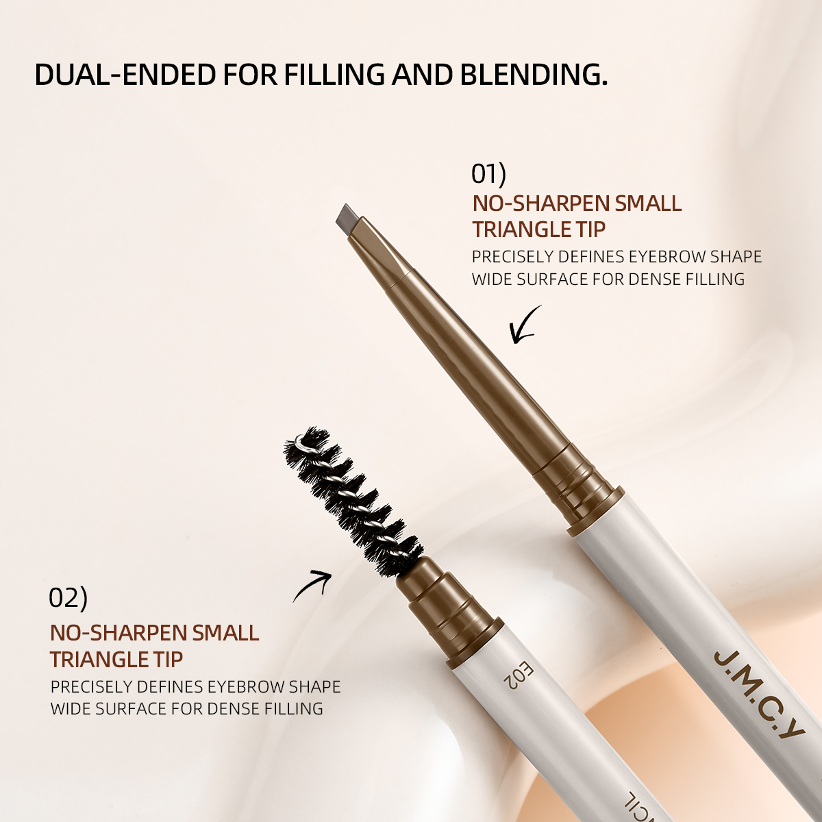 【Live Exclusive】JMCY 3D Shaping Eyebrow Pencil 2Pcs Ultra-Fine Tip ...