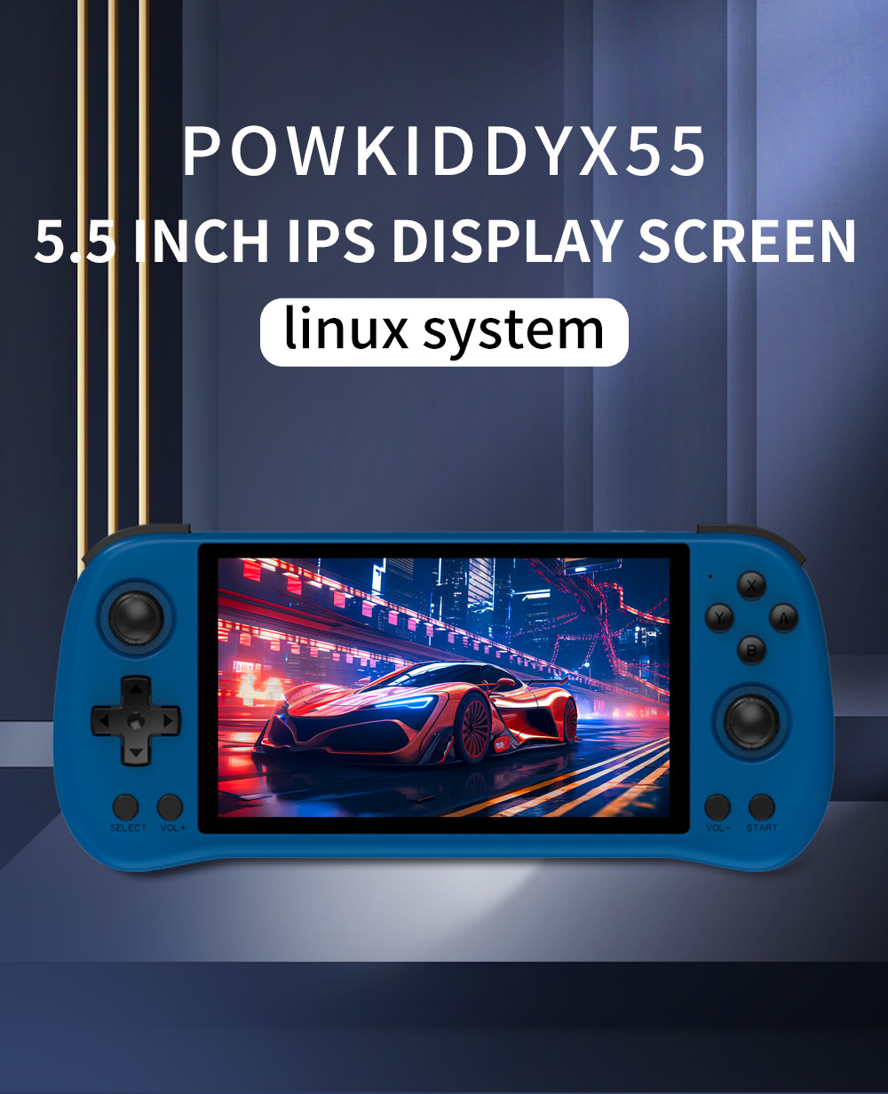 POWKIDDY X55 JELOS System New Retro Portable Game Console New HD Screen ...