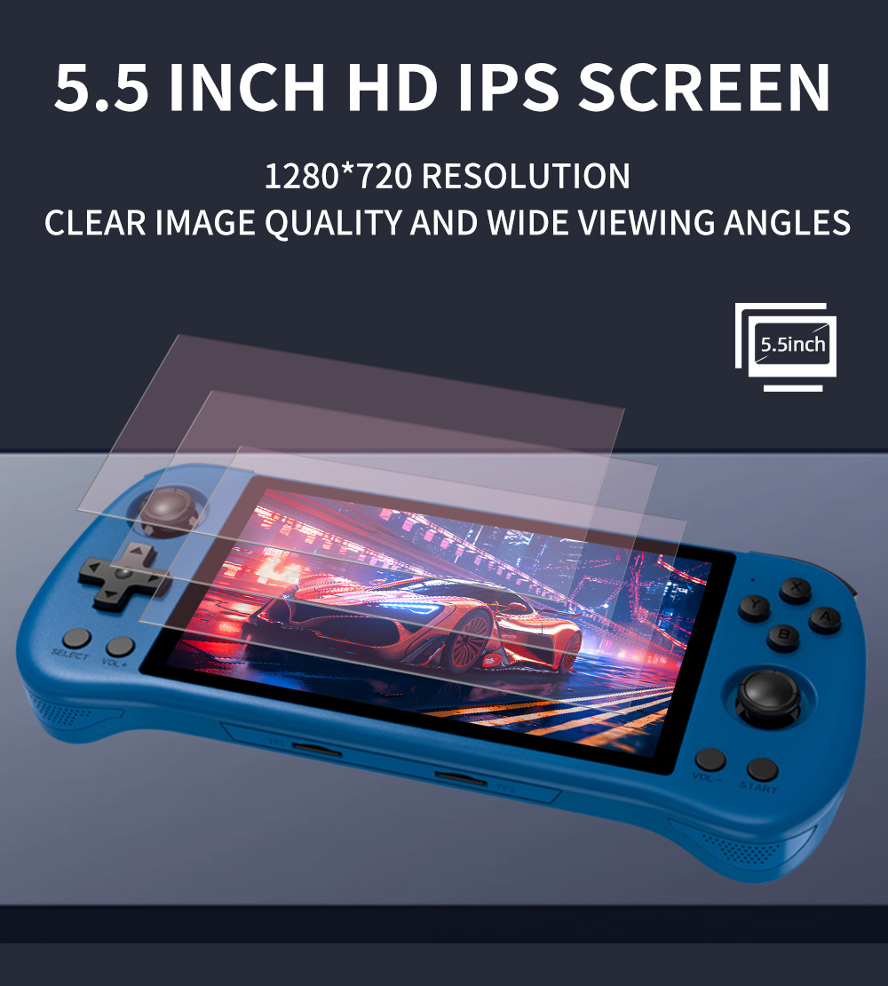 POWKIDDY X55 JELOS System New Retro Portable Game Console New HD Screen ...