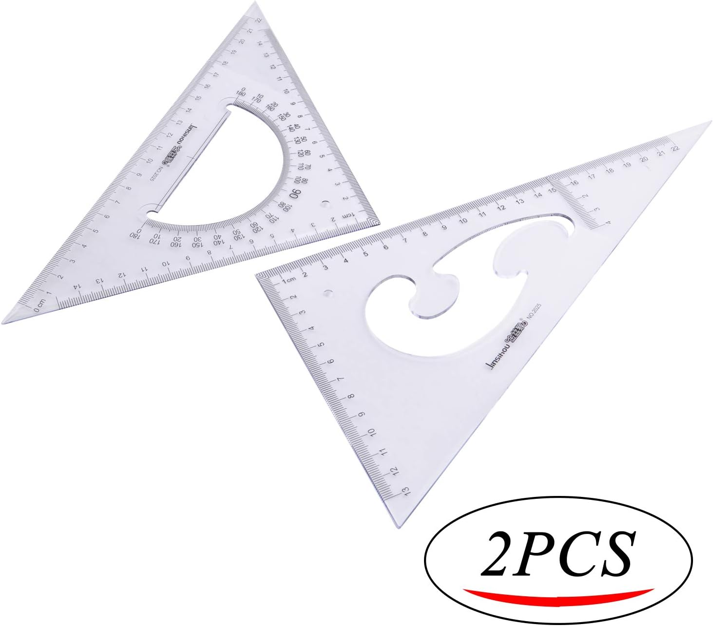 Large Triangle Ruler Square Set 30/60 And 45/90 Degrees Set of 2 Tools for School Office ...