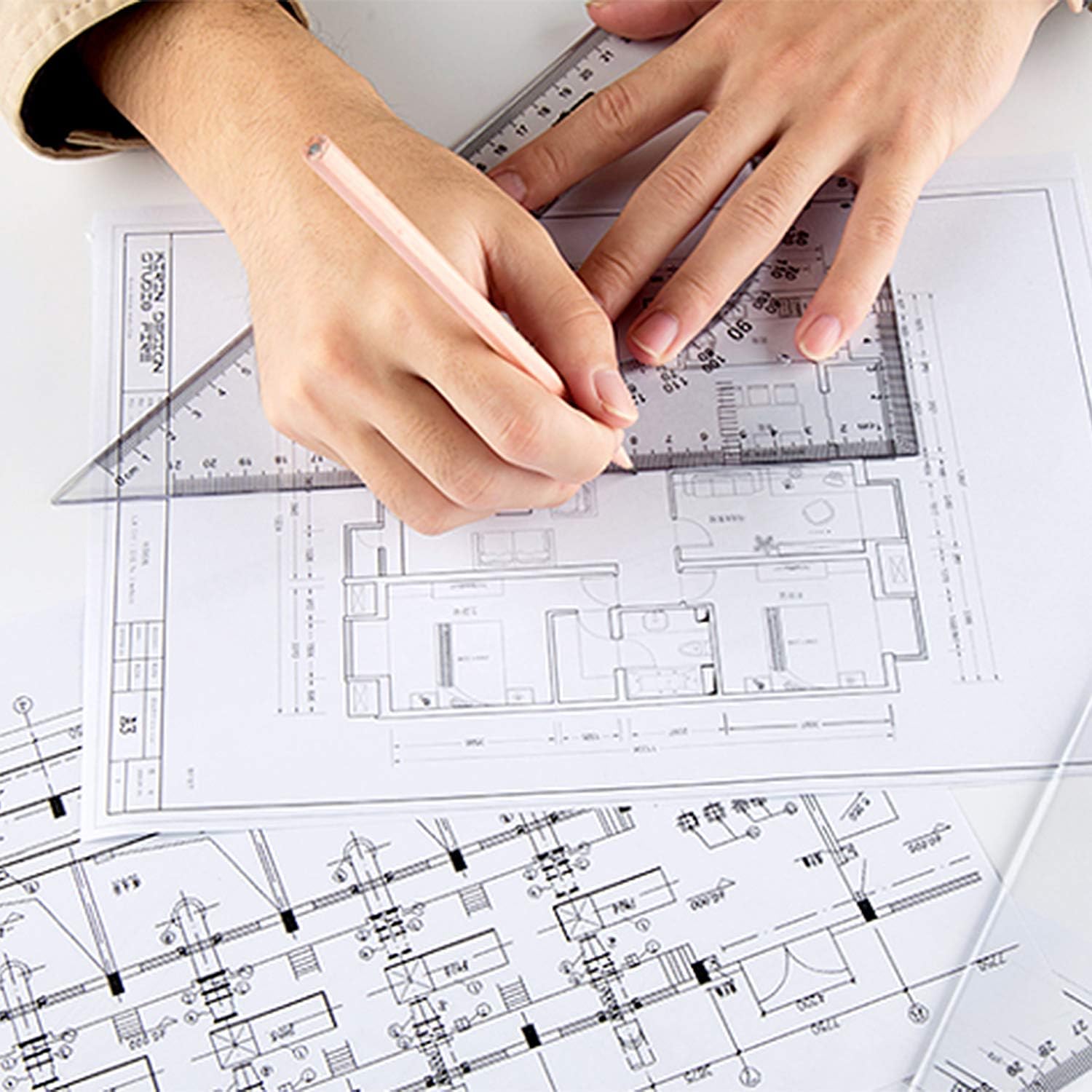 Large Triangle Ruler Square Set 30/60 And 45/90 Degrees Set of 2 Tools ...