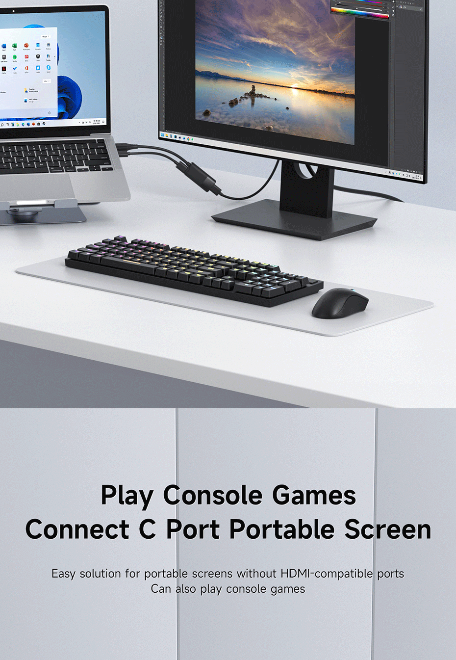 Hagibis HDMI to USB C Converter Type-C Female Port Adapter HDMI to AR ...