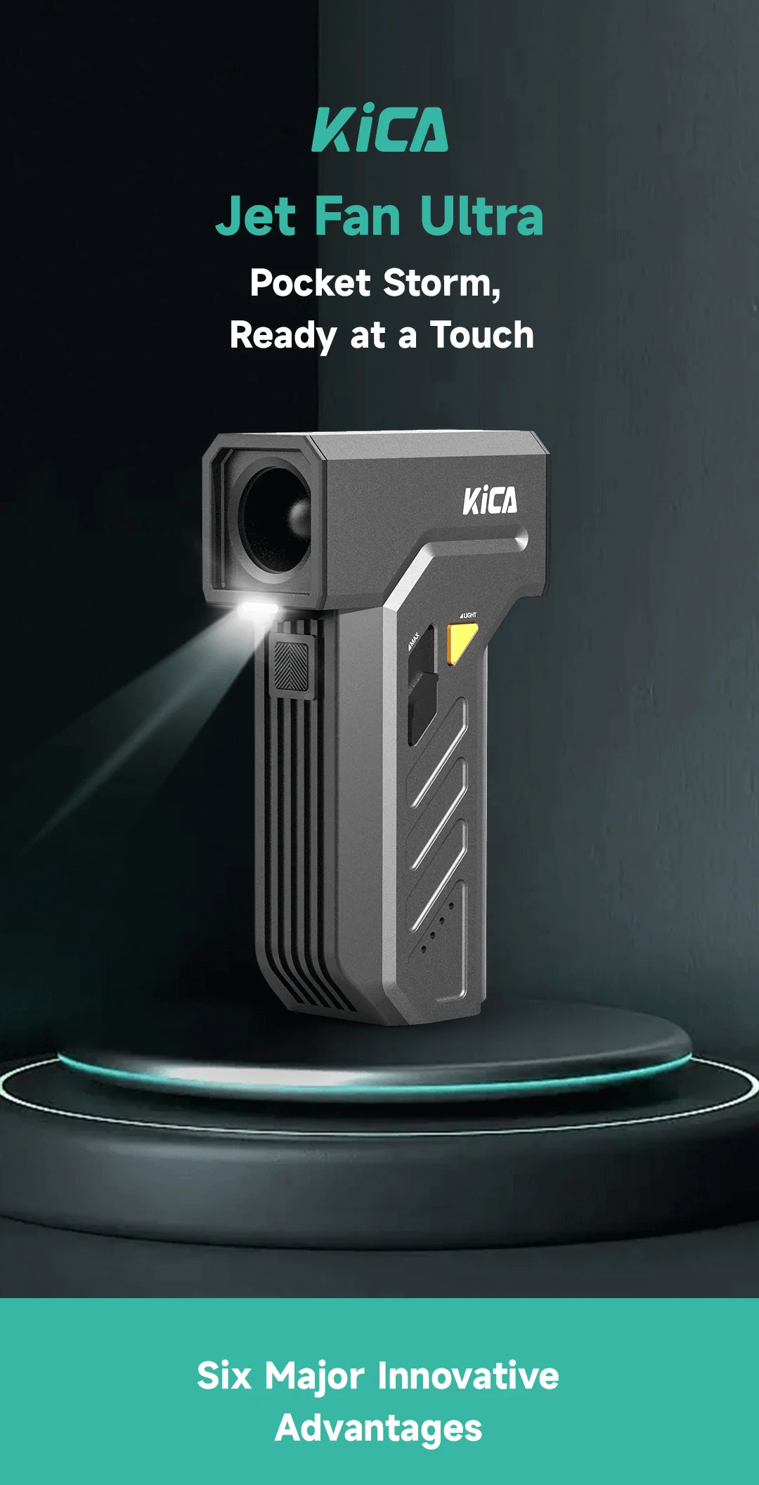 KICA Jetfan Ultra 4000mAh Compressed Air Duster Electric Blower 45m/s Portable Cordless 116000 ...