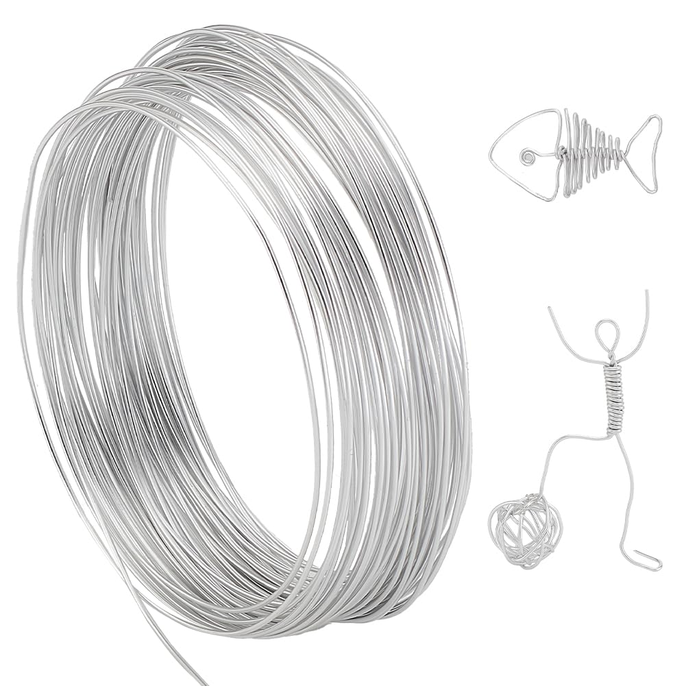 1Roll 1/1.5/2/2.5mm Aluminium Wire Bendy Craft Wire, Silver Plated Jewellery Wire, Flexible ...
