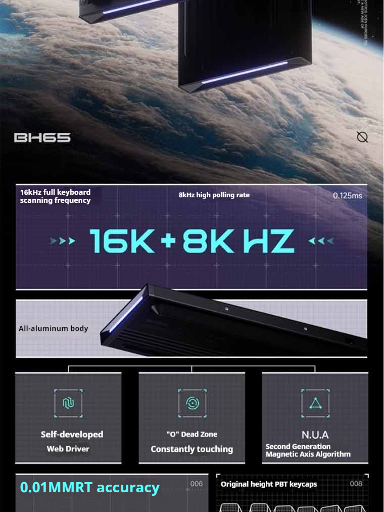 NuPhy BH65 Aluminum alloy game magnetic axis keyboard, 8k return rate ...