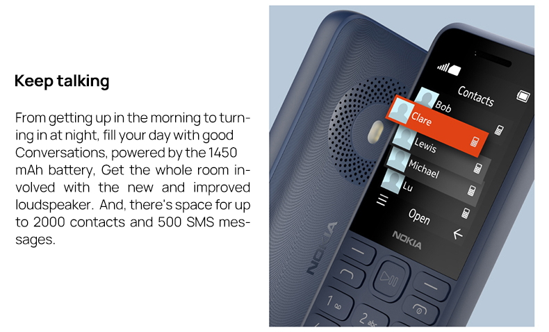 Nokia 125（2023） Basic Phone 2G Dual Sim 2.4 inches 1450 mAh Extra Long ...
