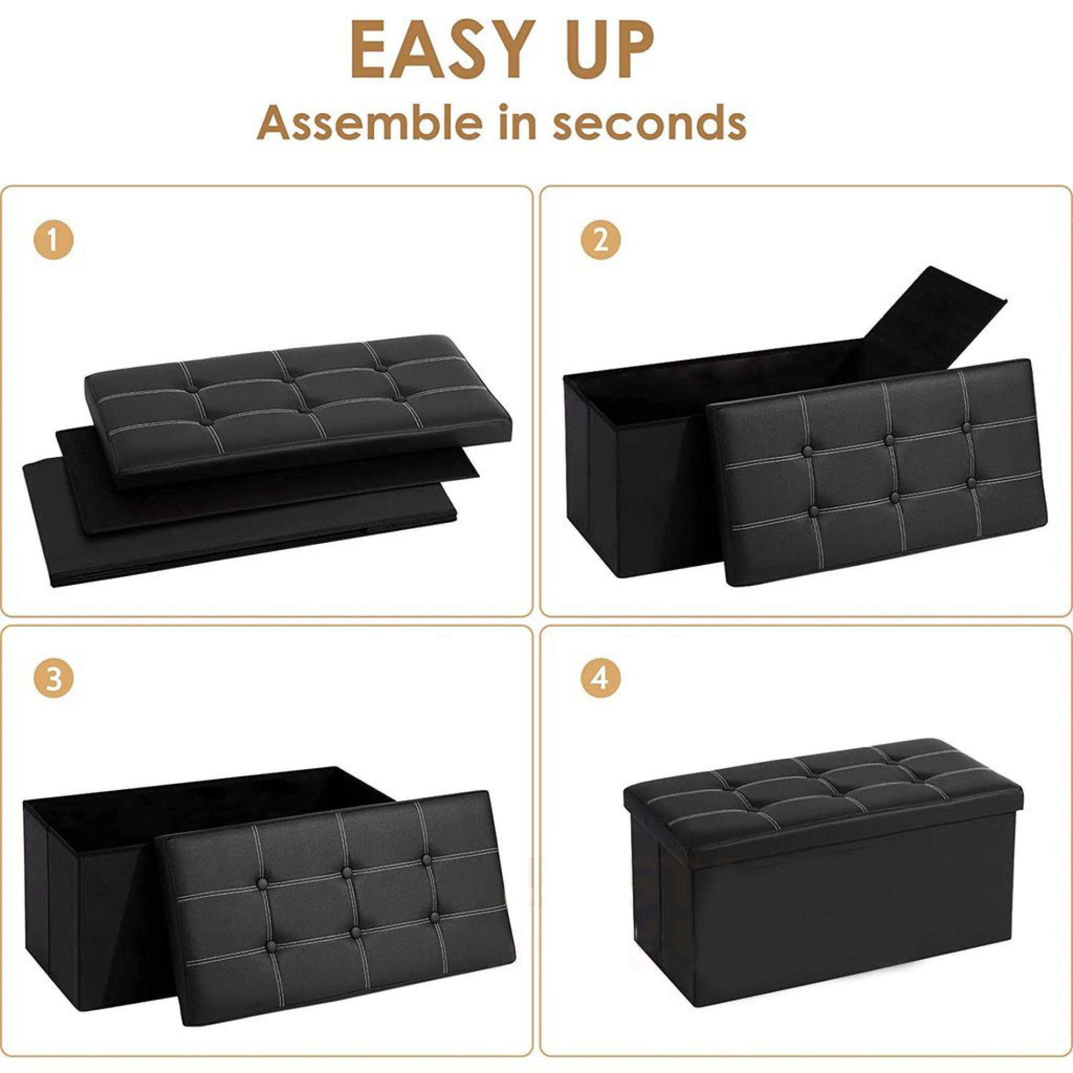 【BUY 1 TAKE 1】110L Folding Sofa Storage Box Stool Foldable Storage ...
