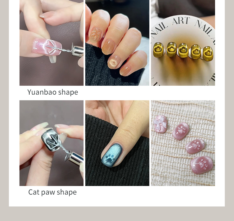 Manicure Magnetic Set Creat Heart Ingot Effect Shape Nail Art ...