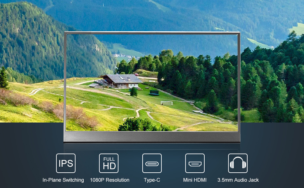 【Multifunctional】Portable Monitor 14 /15.6 inch 4K External Monitor ...