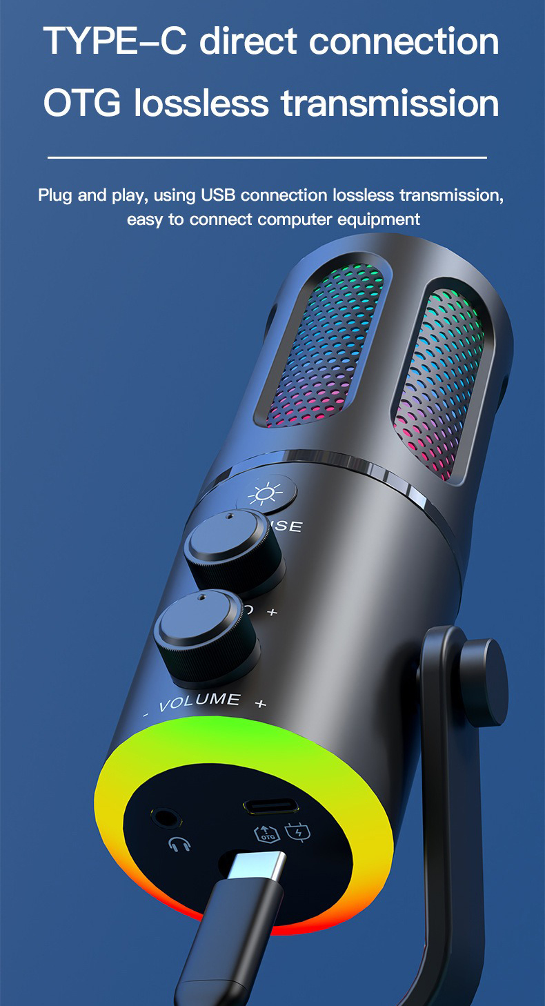 USB Microphone Computer Condenser Gaming Mic for PC/Laptop/PS4/PS5 ...