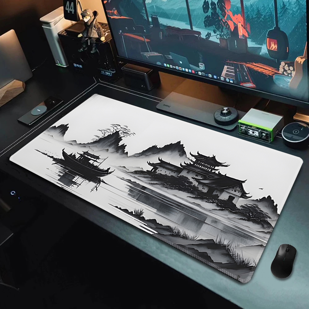 Mouse Pad Gaming Landscape Ink Painting Mousepad Large Customize ...