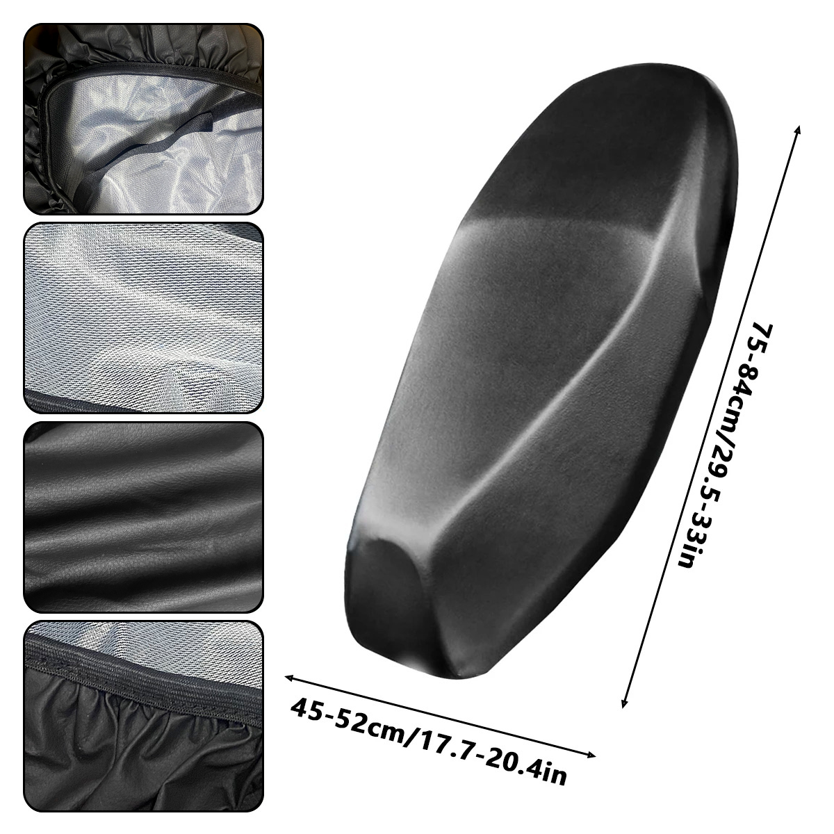 PU Leather Motorcycle Seat Cover - Waterproof & UV Resistant Elastic ...