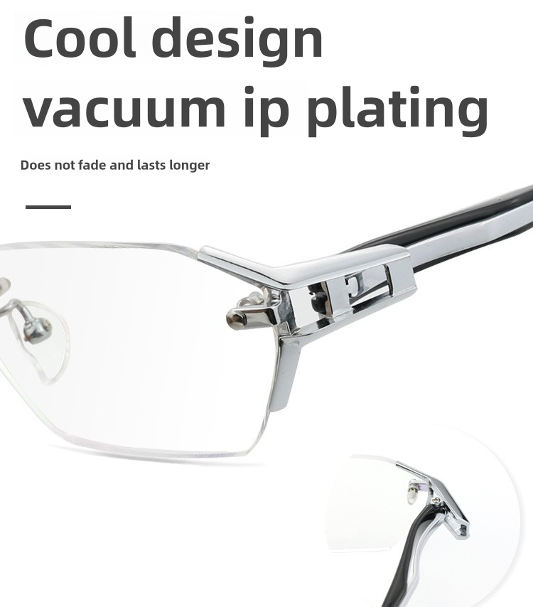Minimalist Postmodern polygon Titanium Rimless eyeglasses, futuristic ...