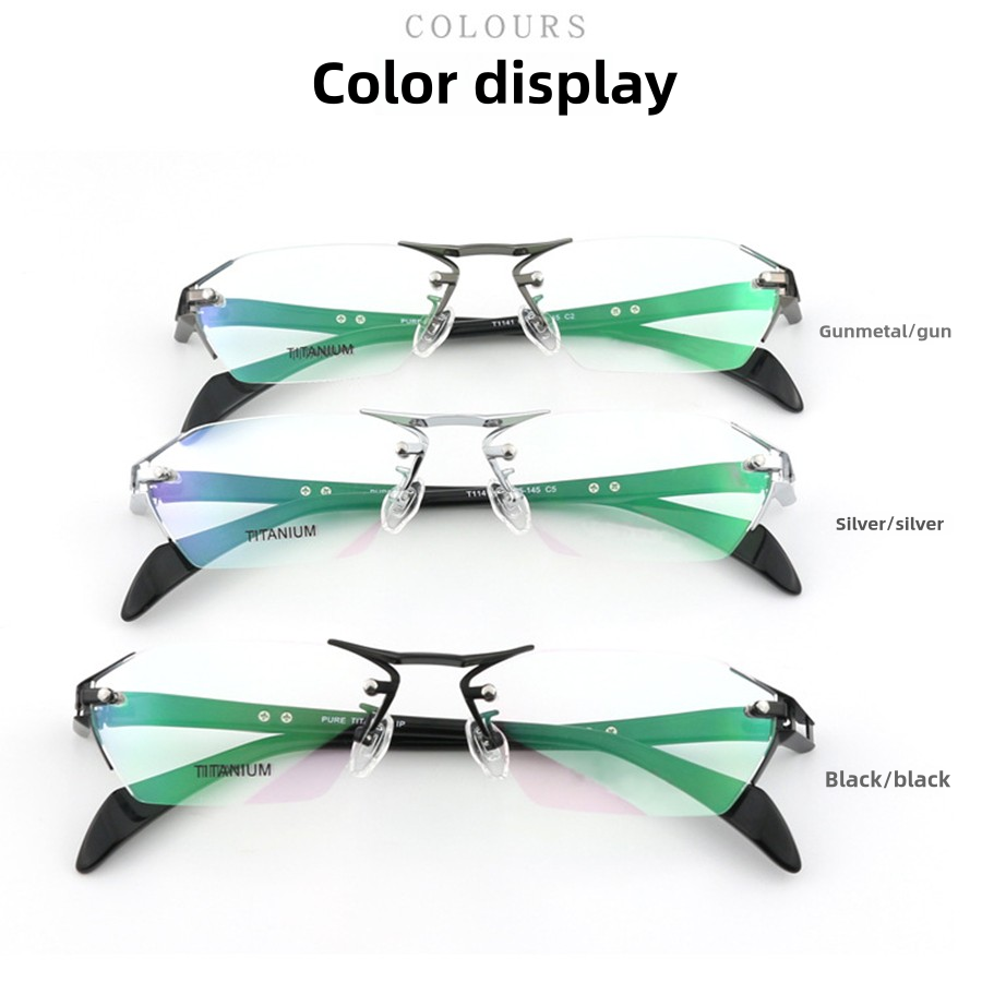 Minimalist Postmodern polygon Titanium Rimless eyeglasses, futuristic ...