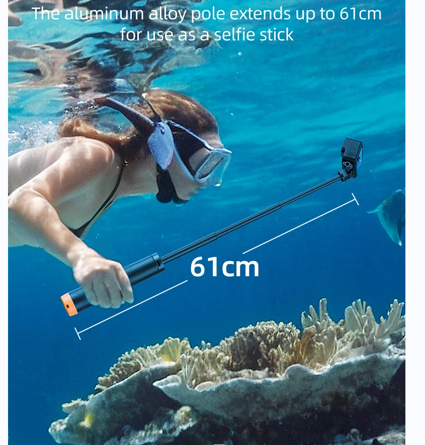 TELESIN Floating Selfie Stick with Tripod for GoPro Hero13 DJI OSMO 360 ...