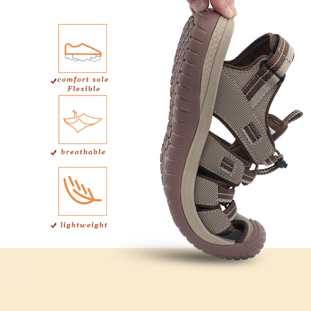 GRITION Men Summer Sandals Outdoor Hiking Trekking Beach Adjustable ...