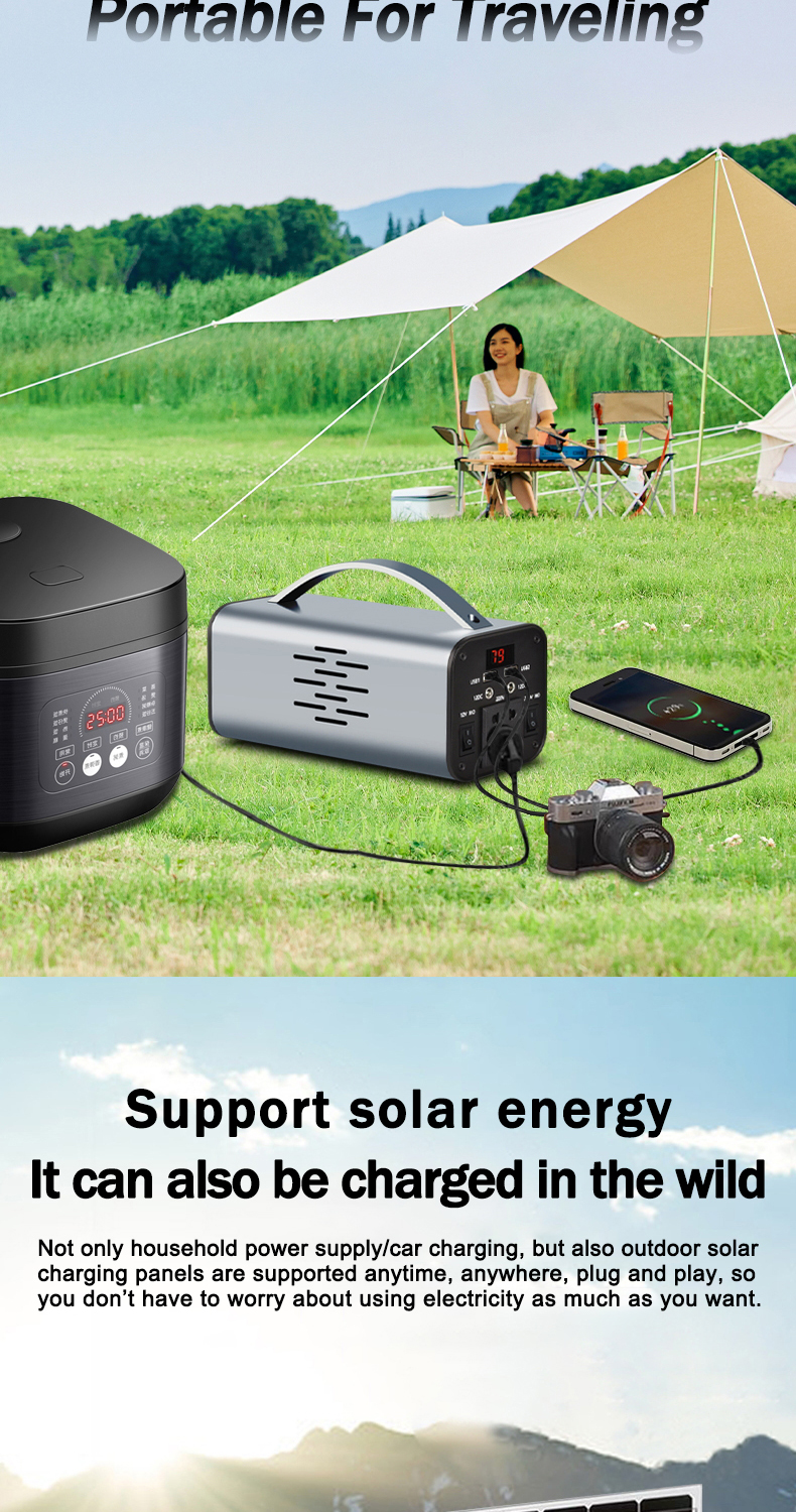 Power Station 220V 350W Power Station 109600mah Multi-function Portable Big Capacity Solar ...