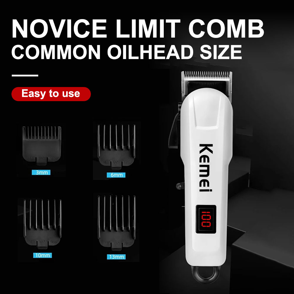 Kemei Razor Hair Cut Rechargeable Hair Clipper Cordless Electric Shaver ...