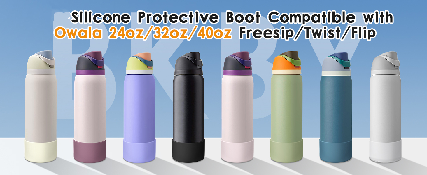 Silicone Water Bottle Boot for Owala 24oz 32oz 40oz, Protective Flask ...