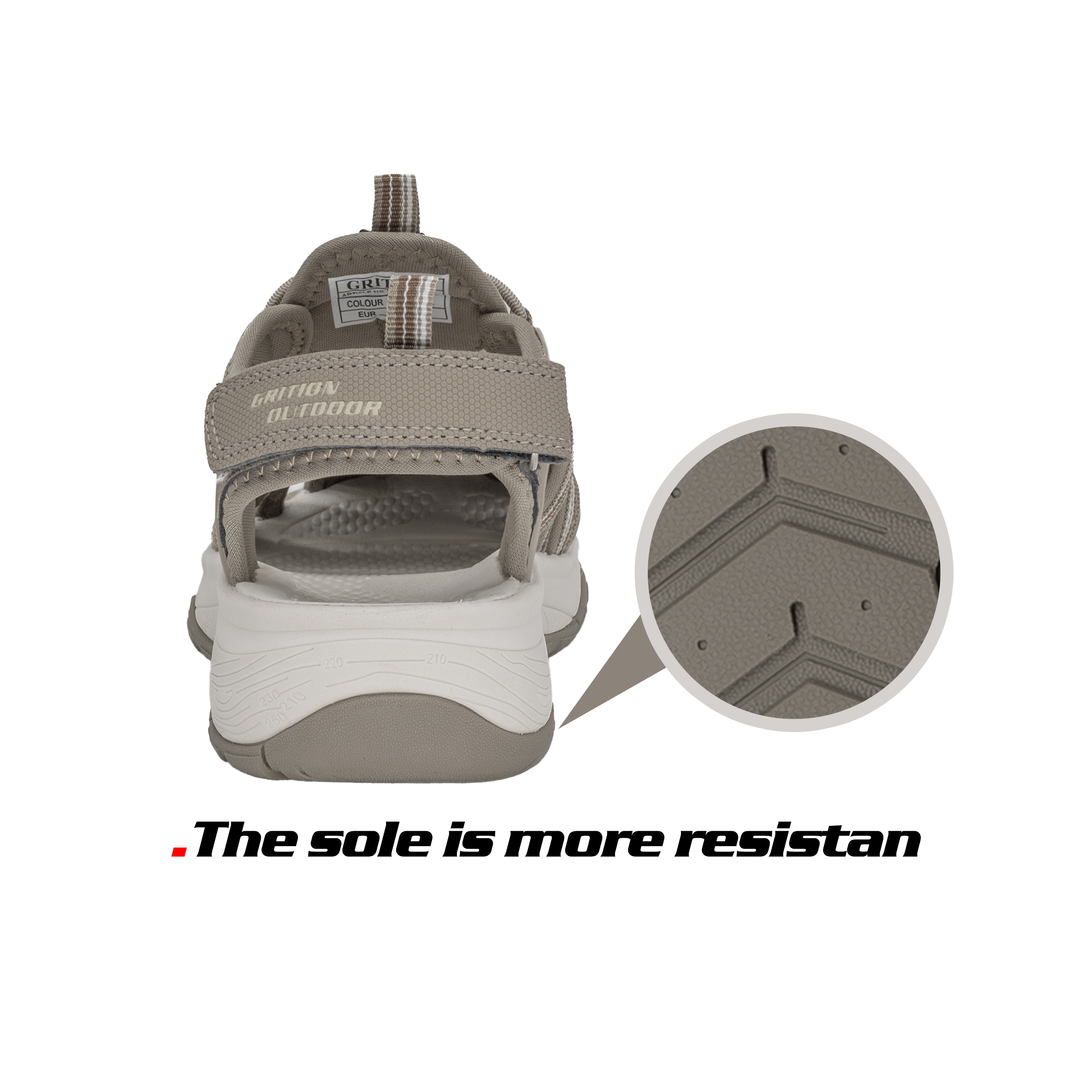 GRITION Women's sandals comfortable breathable durable anti slip simple ...