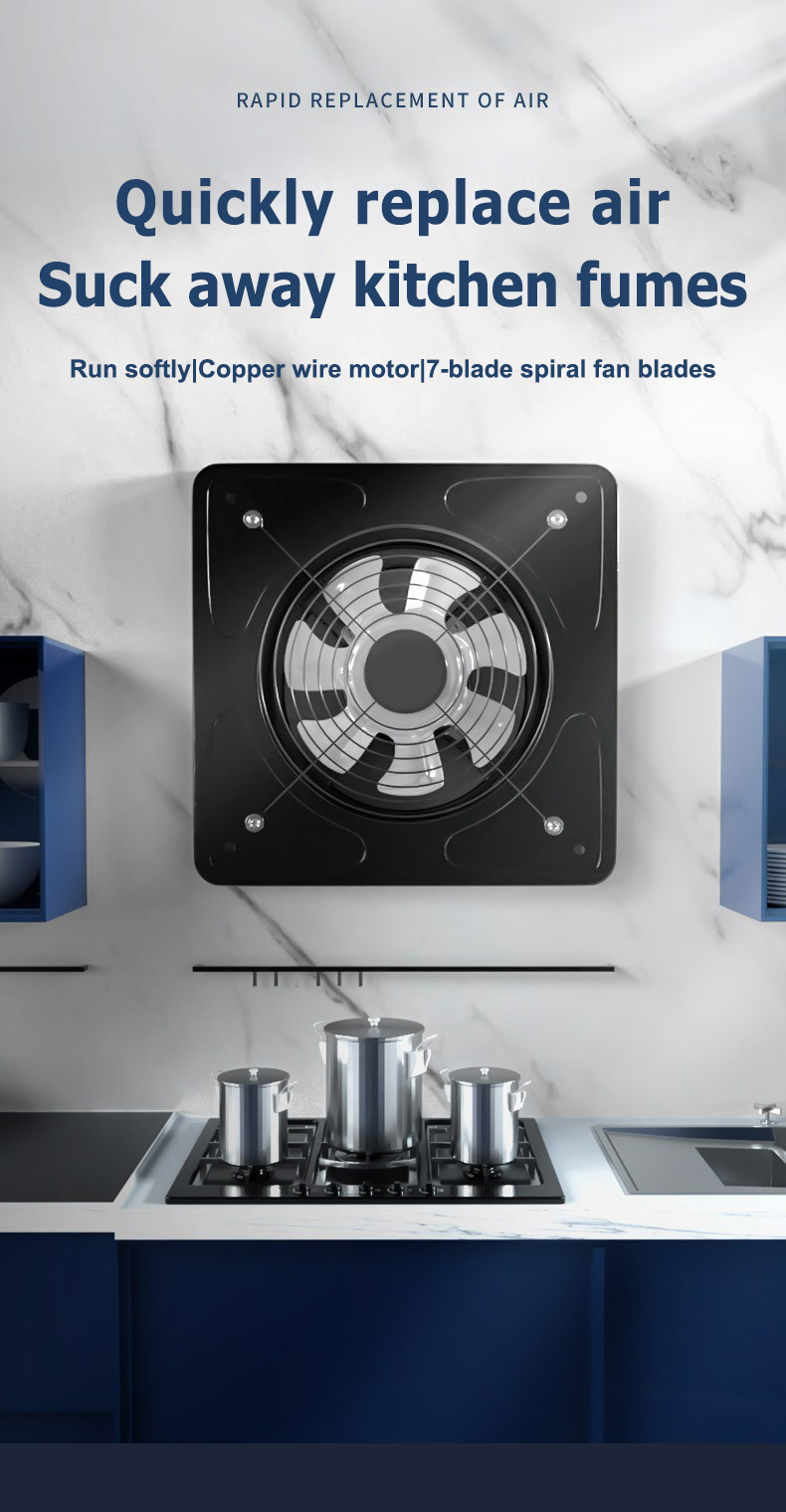 MIDOO Exhaust Fan 4/6/8/10/12 inch Home Oil Fume Exhaust Fan Room ...