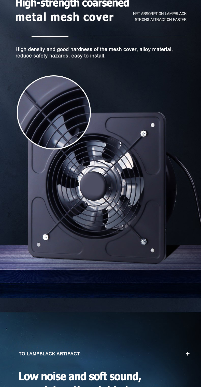MIDOO Exhaust Fan 4/6/8/10/12 inch Home Oil Fume Exhaust Fan Room ...