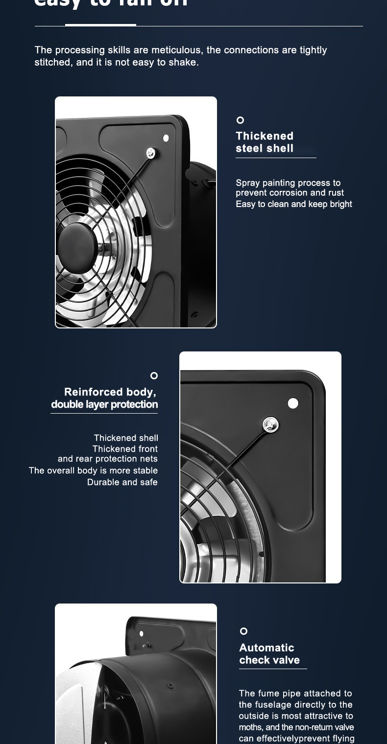 MIDOO Exhaust Fan 4/6/8/10/12 inch Home Oil Fume Exhaust Fan Room ...