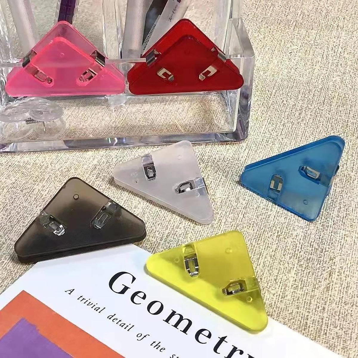 90° Triangle Binder Clip 11 Colors Macaron Paper clips Holds 80 A4 ...