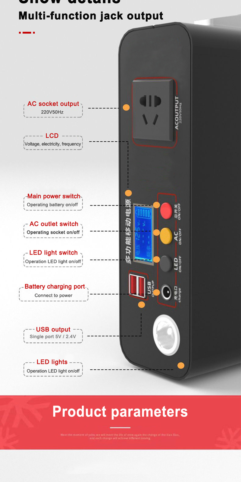MIDOO Power Station 300W/220V Power Station Multi-Function Portable Big ...