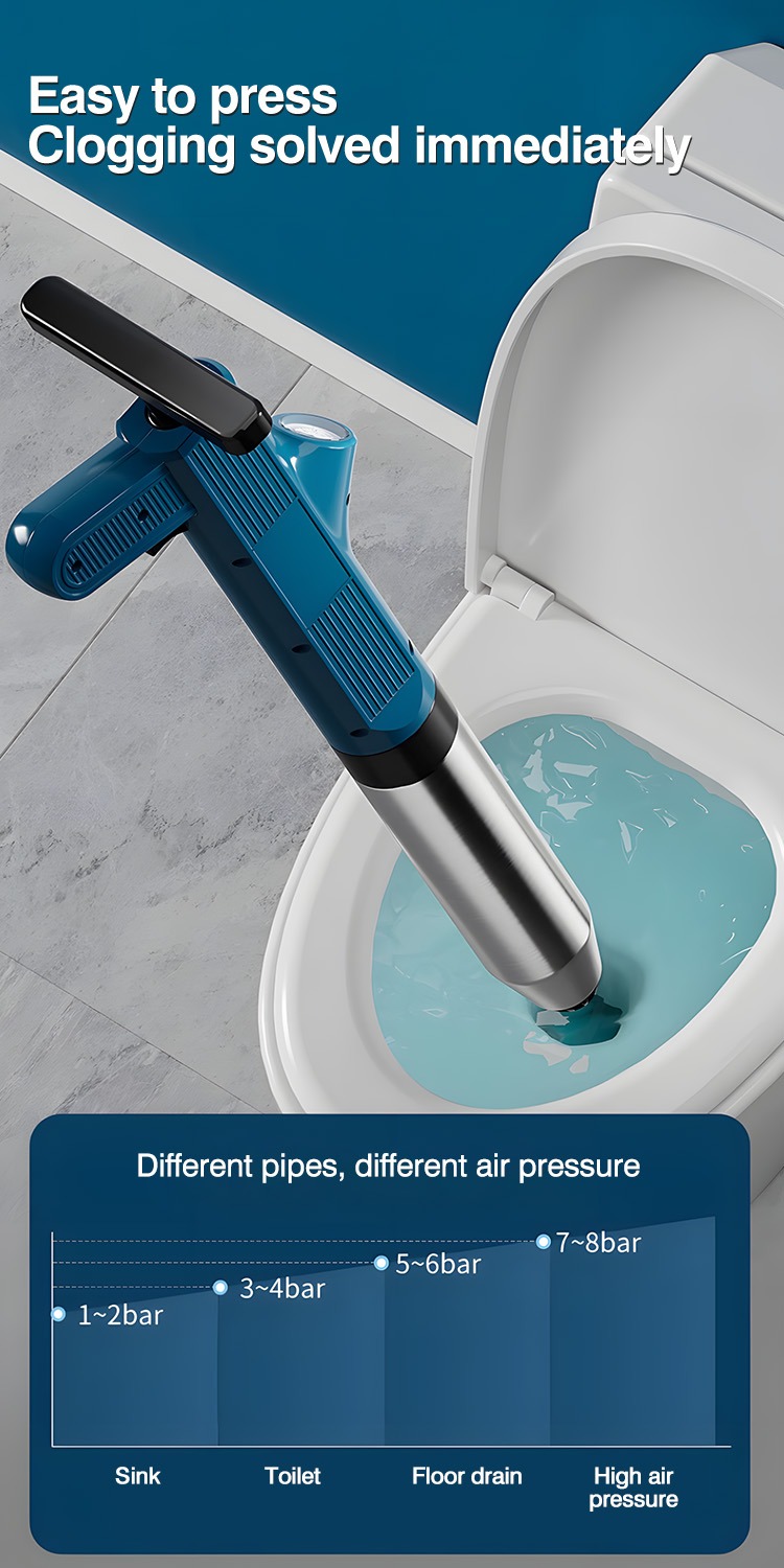 Drain Declogger Toilet Air Plunger High Pressure Toilet Plunger Toilets ...