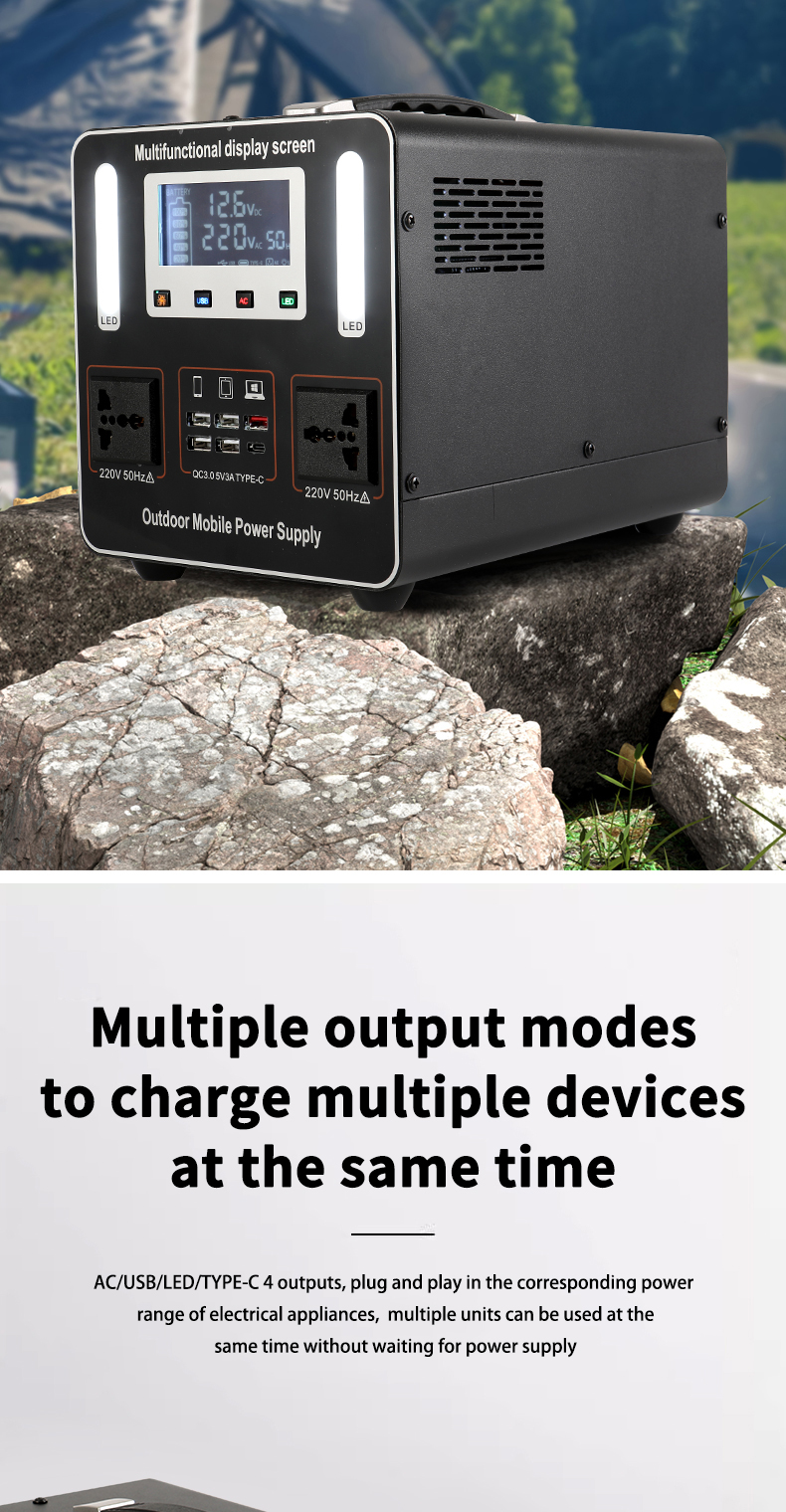 MIDOO Power Station 500W/220V With 80W Solar panel Portable 288,000mAh ...