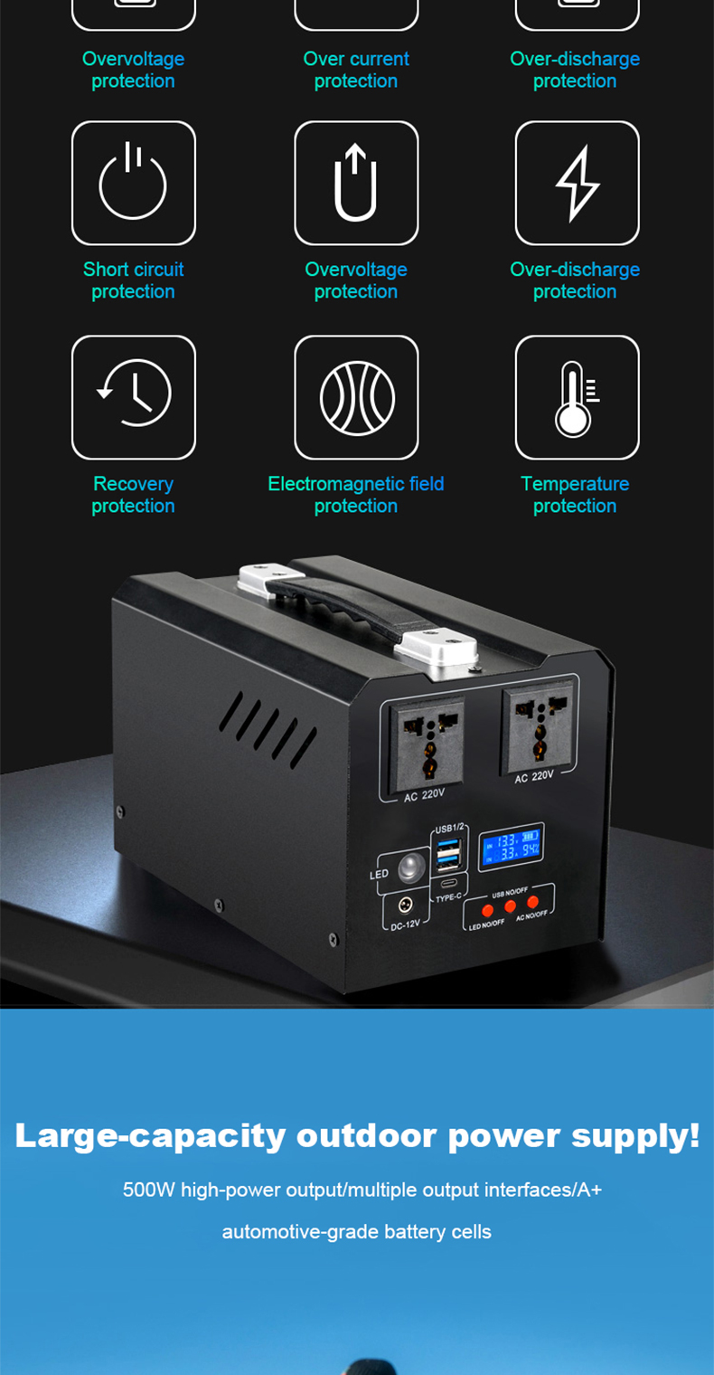 Quick Charge Power Station 500W/288000mAh Multi-functional Portable ...