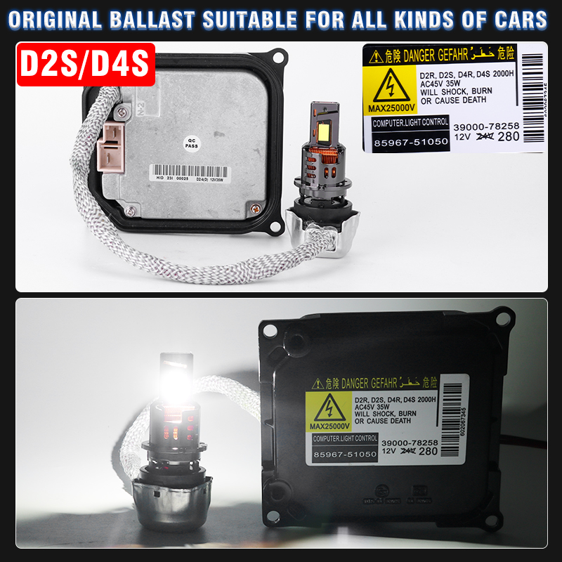 2pc 350W D2S D4S LED Headlight Car Bulbs Plug&Play 30000LM D3S D1S D4R D2R Canbus No Error Turbo ...