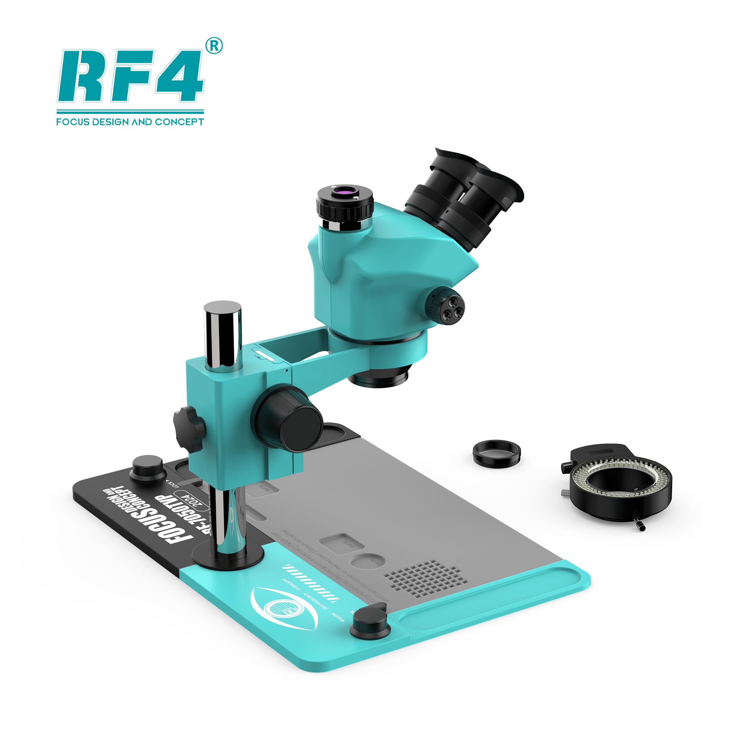RF4 RF-7050TVP 2024 Triocular Microscope 7-50X Zoom Lens Magnification Knob Gears Accurately ...