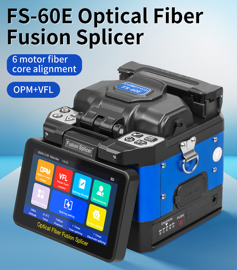 COMPTYCO FS-60E blue Fully Automatic Fusion Splicer Machine Fiber Optic ...
