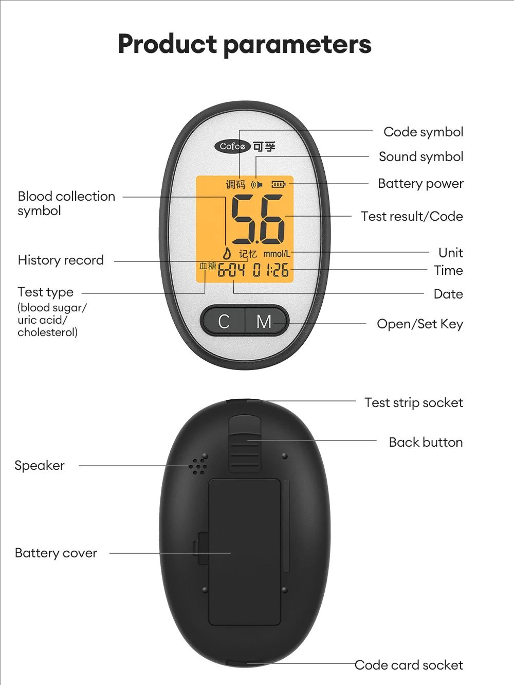 3 in 1 Multifunction Monitor Blood Glucose Meter Uric Acid Meter ...